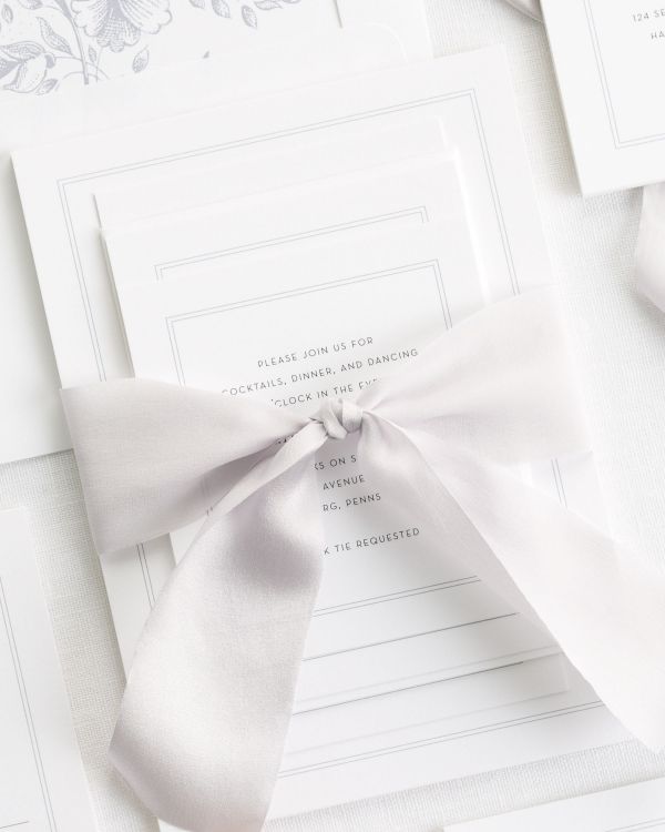 Timeless and Traditional Wedding Invitations with Ribbon | Shine ...
